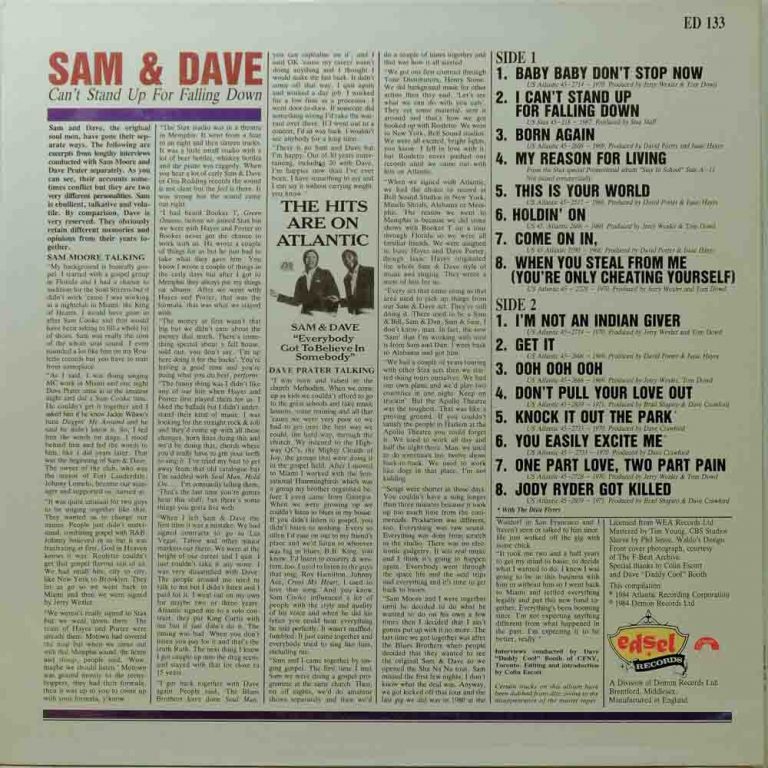 Sam & Dave - Can't Stand Up For Falling Down - Raw Music Store