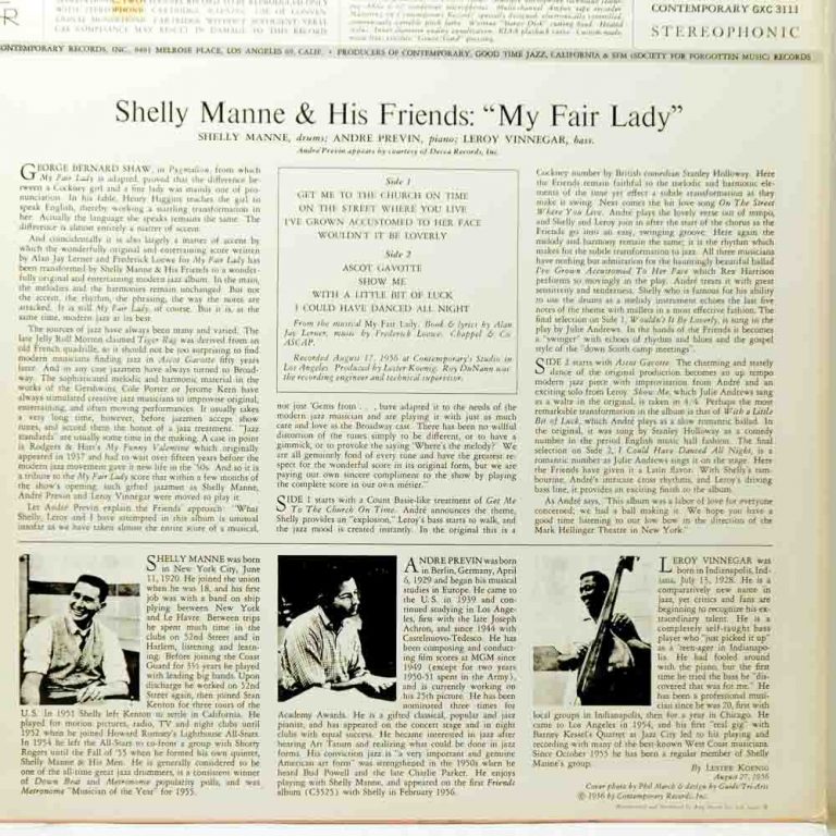 Shelly Manne & His Friends - Modern Jazz Performances Of Songs From My ...