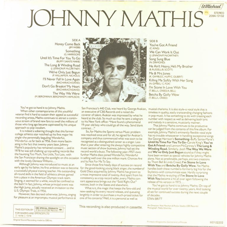 Johnny Mathis - Johnny Mathis - Raw Music Store