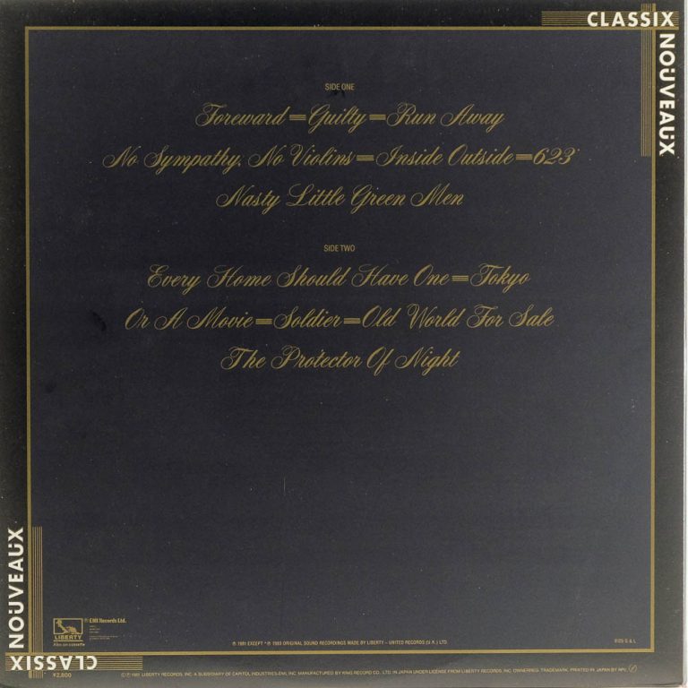 Classix Nouveaux - Night People - Raw Music Store