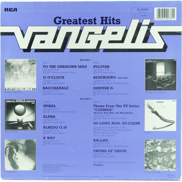 Vangelis - Greatest Hits - Raw Music Store