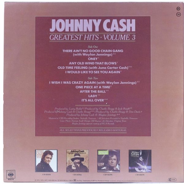 Johnny Cash - Greatest Hits Volume 3 - Raw Music Store