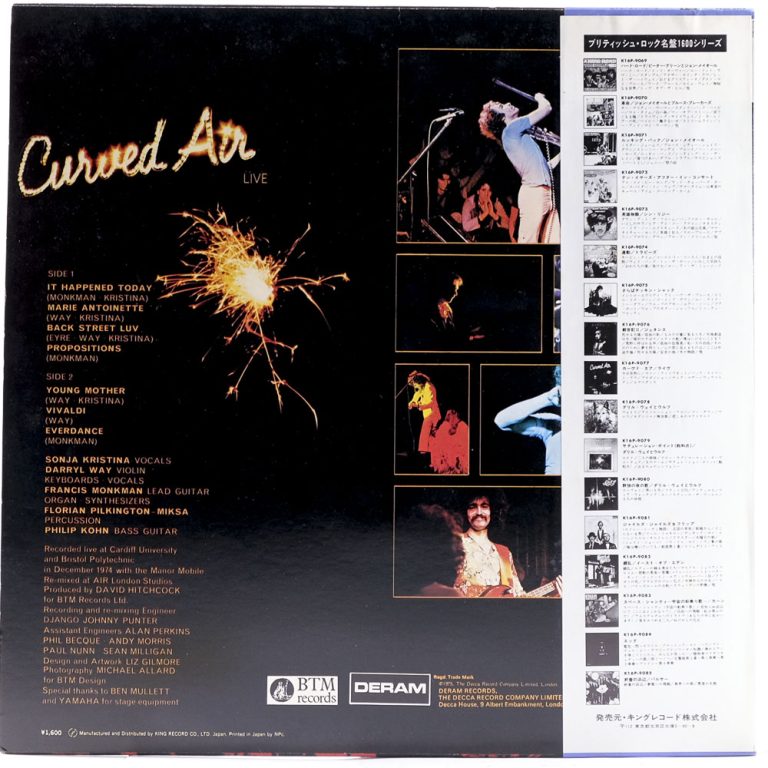 Curved Air - Curved Air Live - Raw Music Store