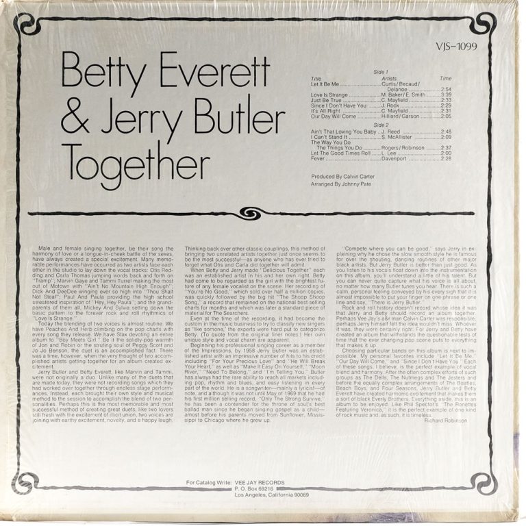 Jerry Butler And Betty Everett - Delicious Together - Raw Music Store