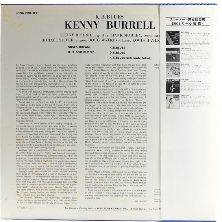 Kenny Burrell - K.B.Blues - Raw Music Store