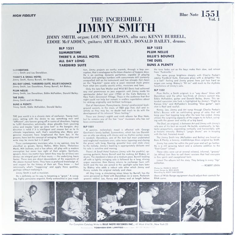 Jimmy Smith - Jimmy Smith At The Organ, Volume 1 - Raw Music Store